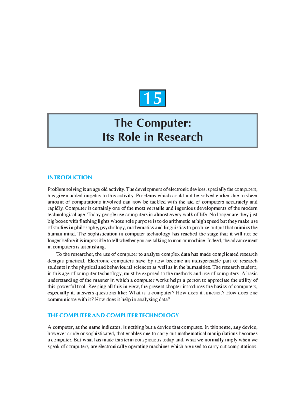 Understanding Computer Technology: Its Role in Research Methodology ...