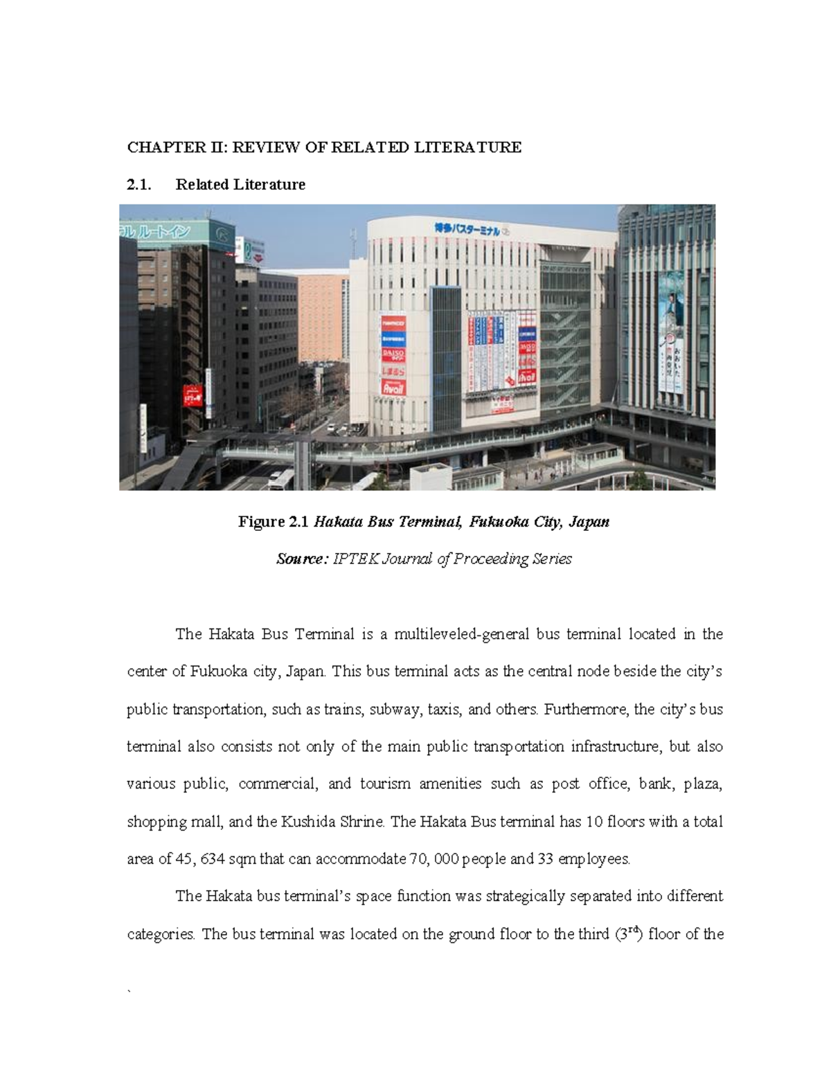 Foreign Literature: Insights from Chapter II on Transportation Spaces ...