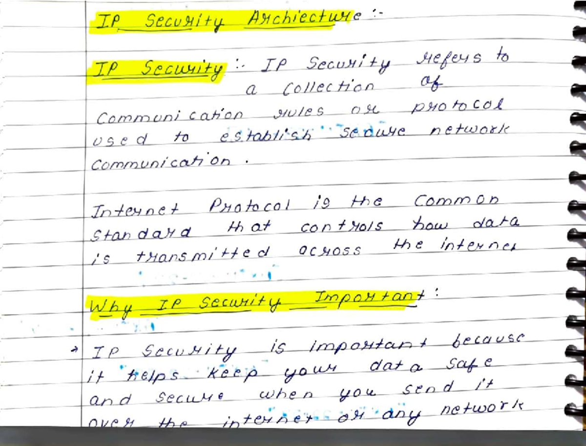 IP Security Architecture Overview - Cryptography Unit 5 - Studocu