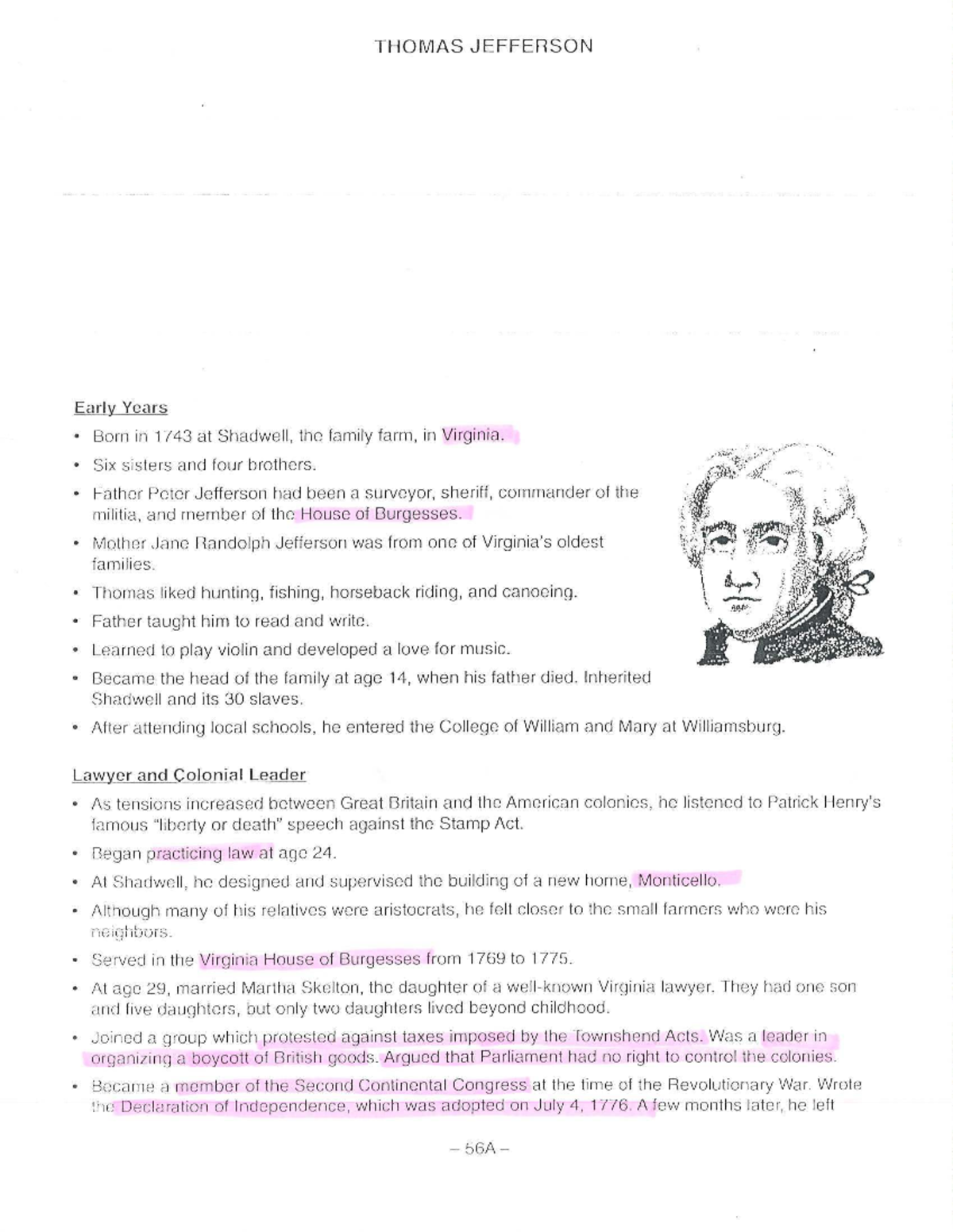 Thomas Jefferson: Early Life, Leadership, and Presidency - Studocu