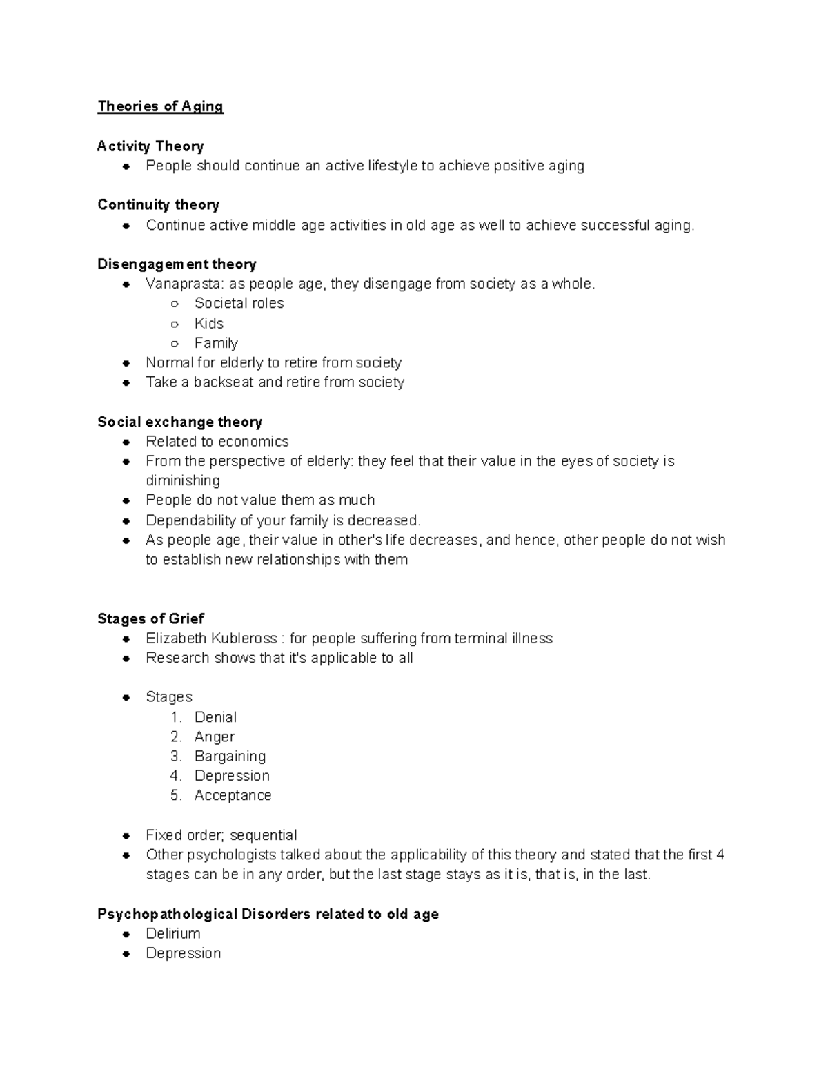 Theories of Aging - Theories of Aging Activity Theory People should ...