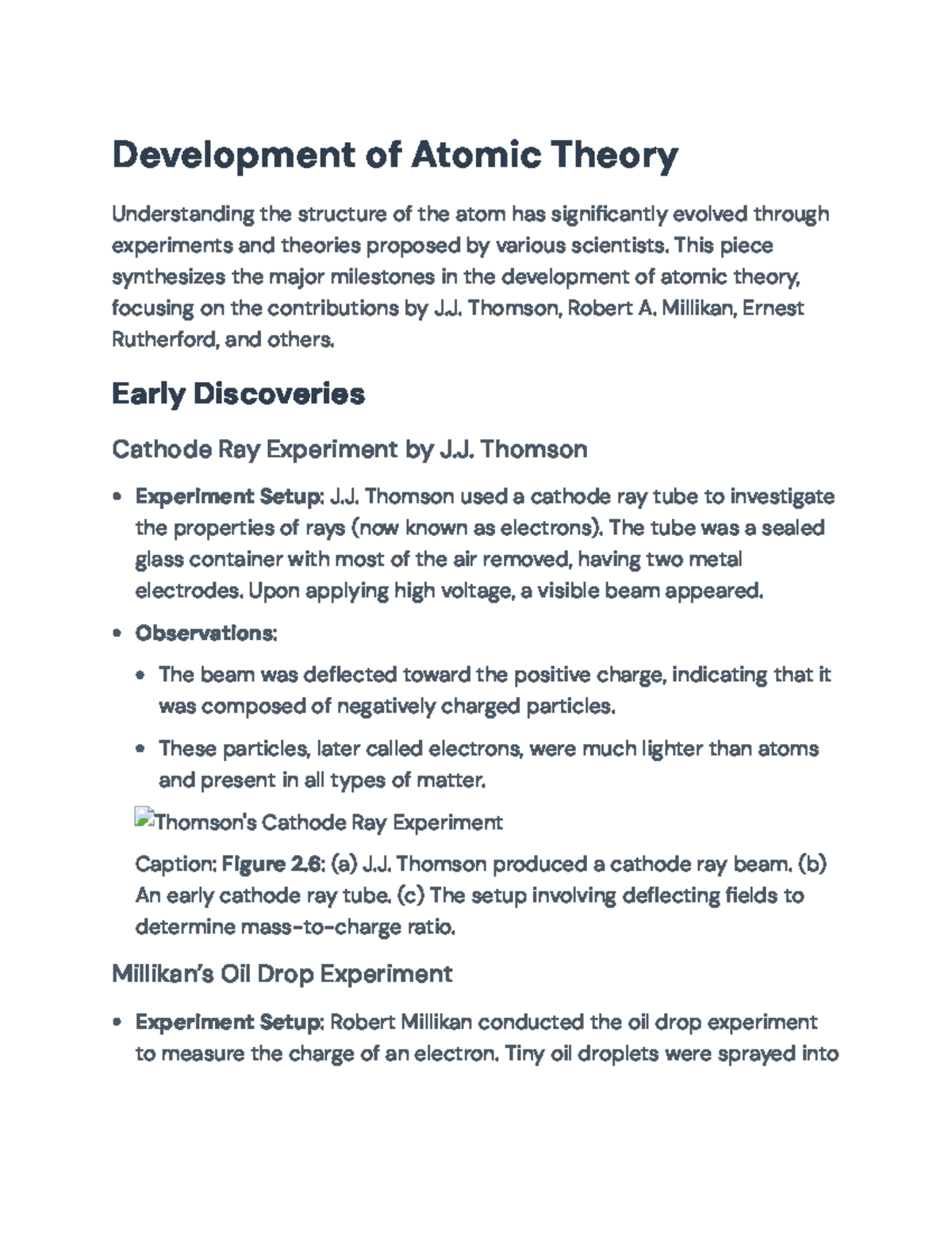 Development of Atomic Theory: Key Experiments and Models Explained ...