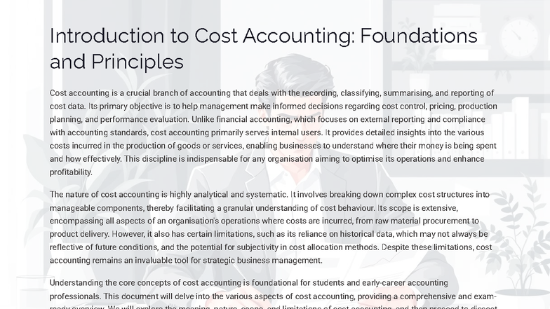Introduction to Cost Accounting: Foundations & Principles (ACC101 ...