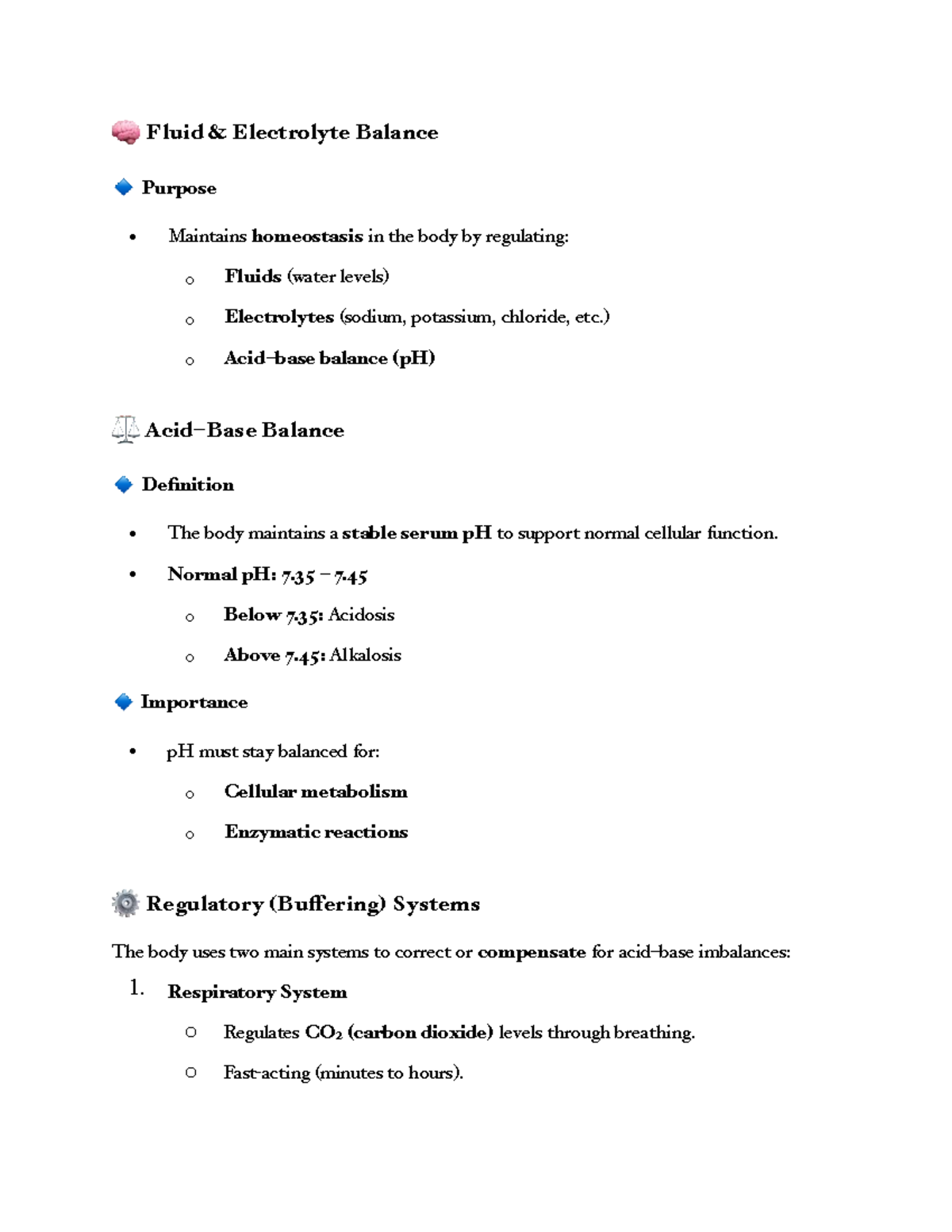 PEDS 101: Fluid and Electrolyte Balance in Pediatric Care - Studocu
