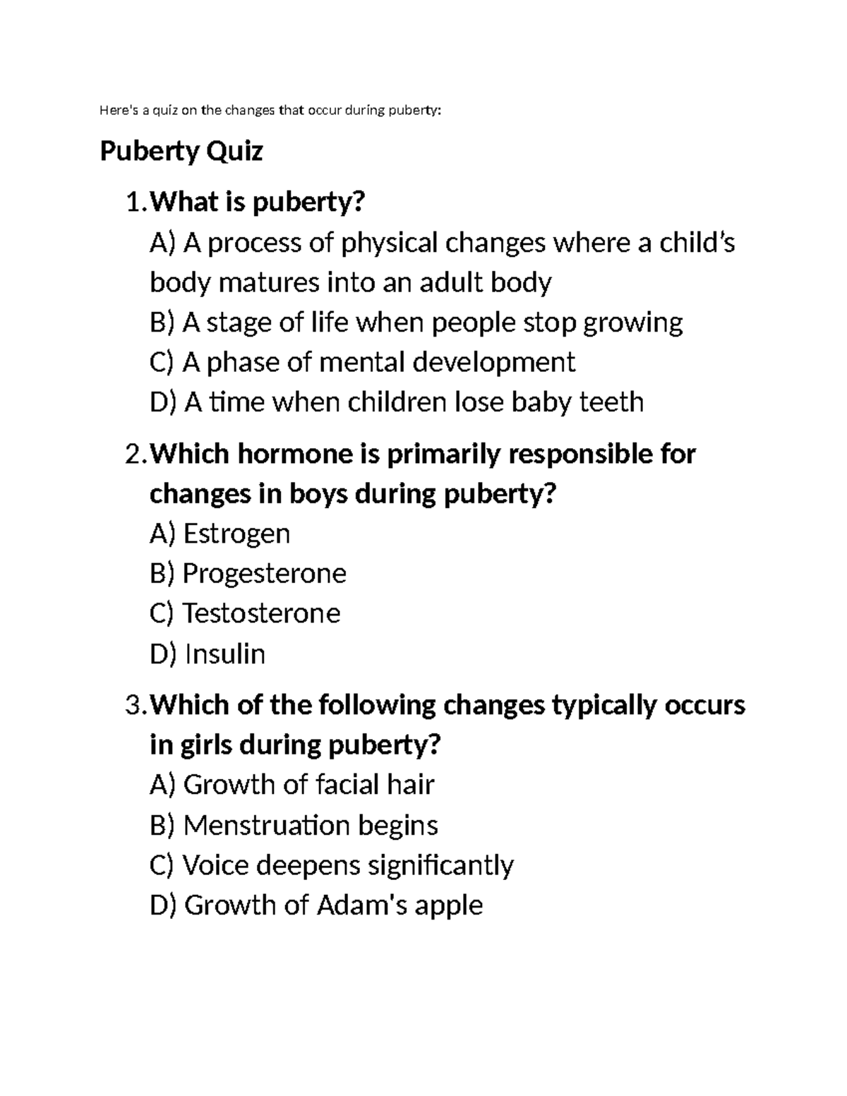 Science 5 QUIZ - DAILY ASSESSMENT - Here's a quiz on the changes that ...