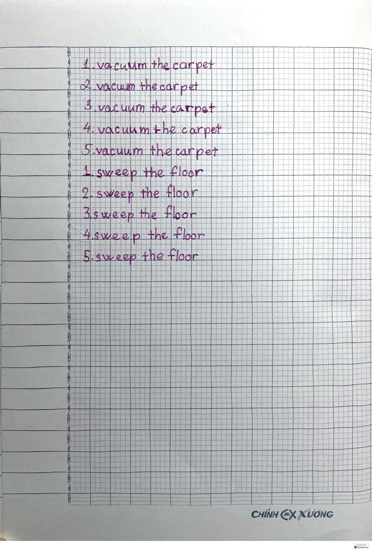 Exercise Homework 20: Chores and Daily Activities Review - Studocu