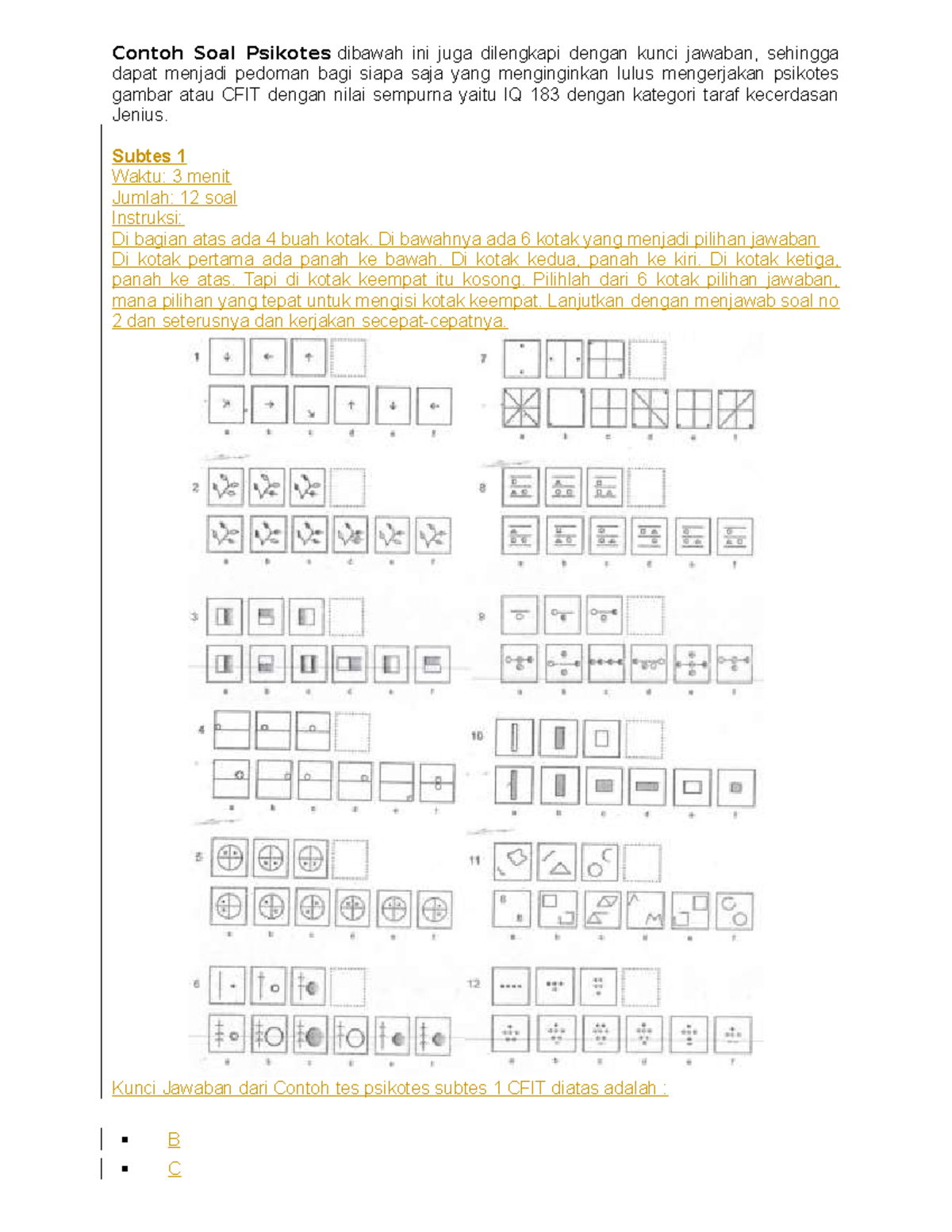 435078745 Contoh Soal Psikotes CFIT dengan Kunci Jawaban - Studocu