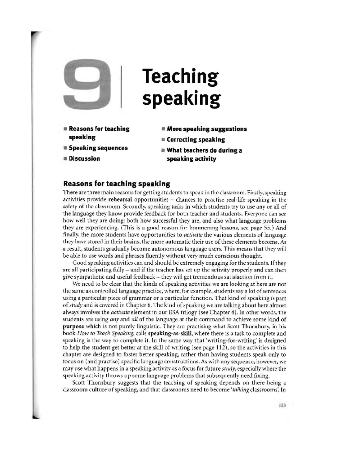 Teaching Speaking Strategies and Activities (ENG 101) - Studocu