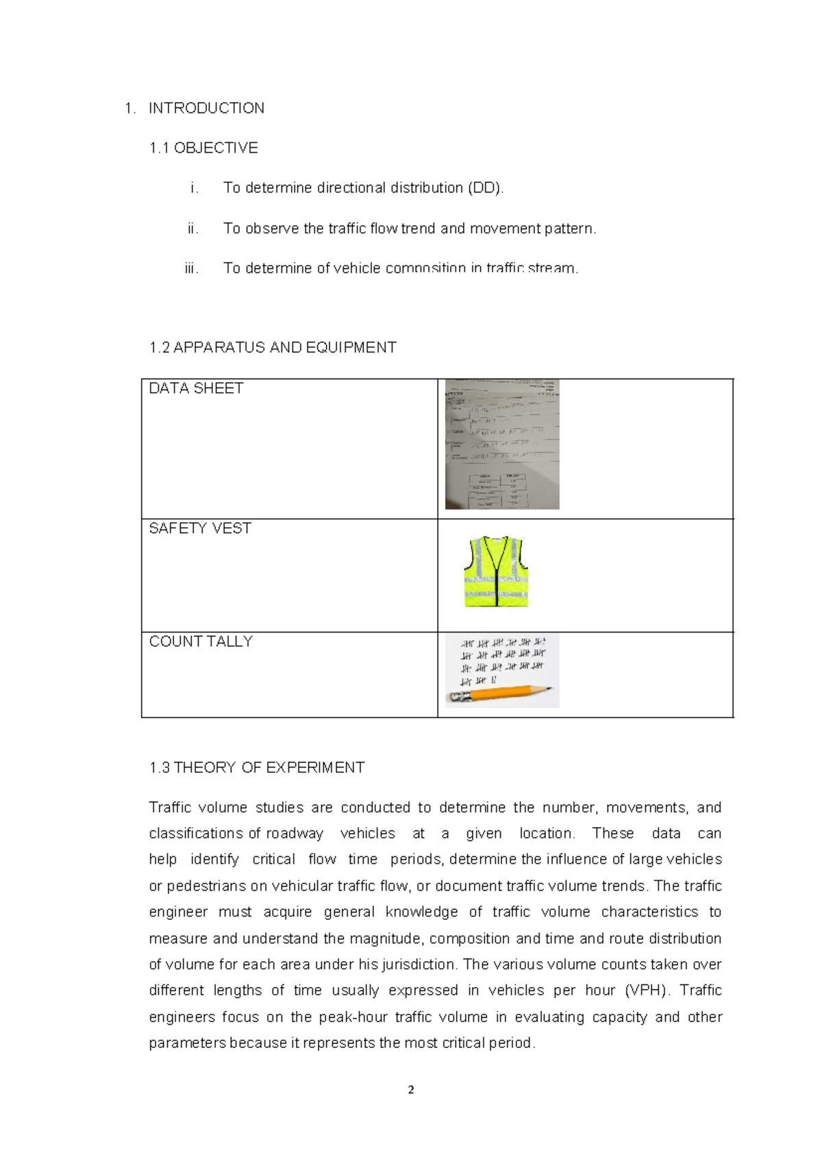 Highway Lab Report: Traffic Volume Study and Analysis - Studocu