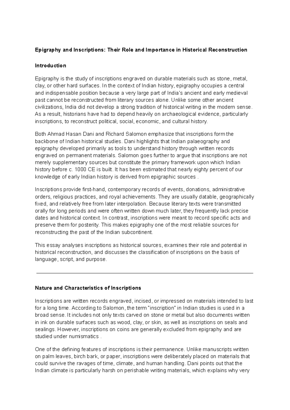 Inscriptions: Role, Significance, and Types in Historical ...