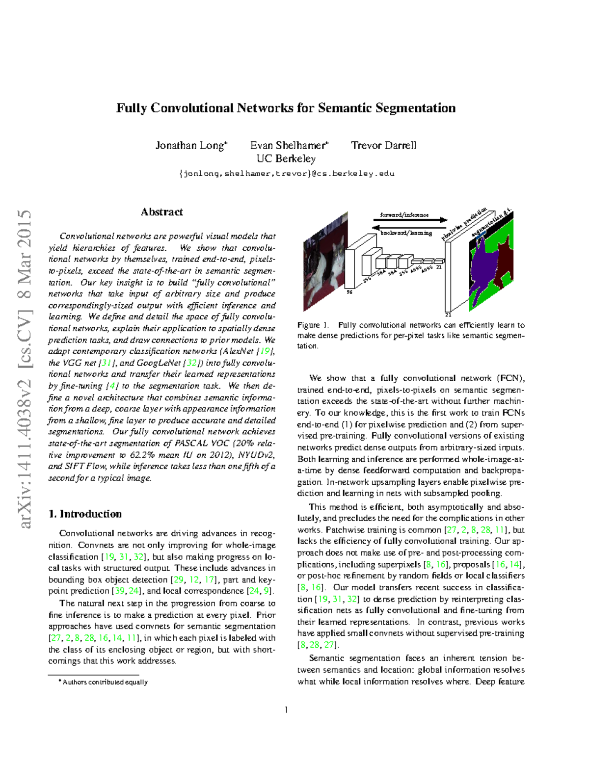 Fully Convolutional Networks for Semantic Segmentation (CS 1411) - Studocu