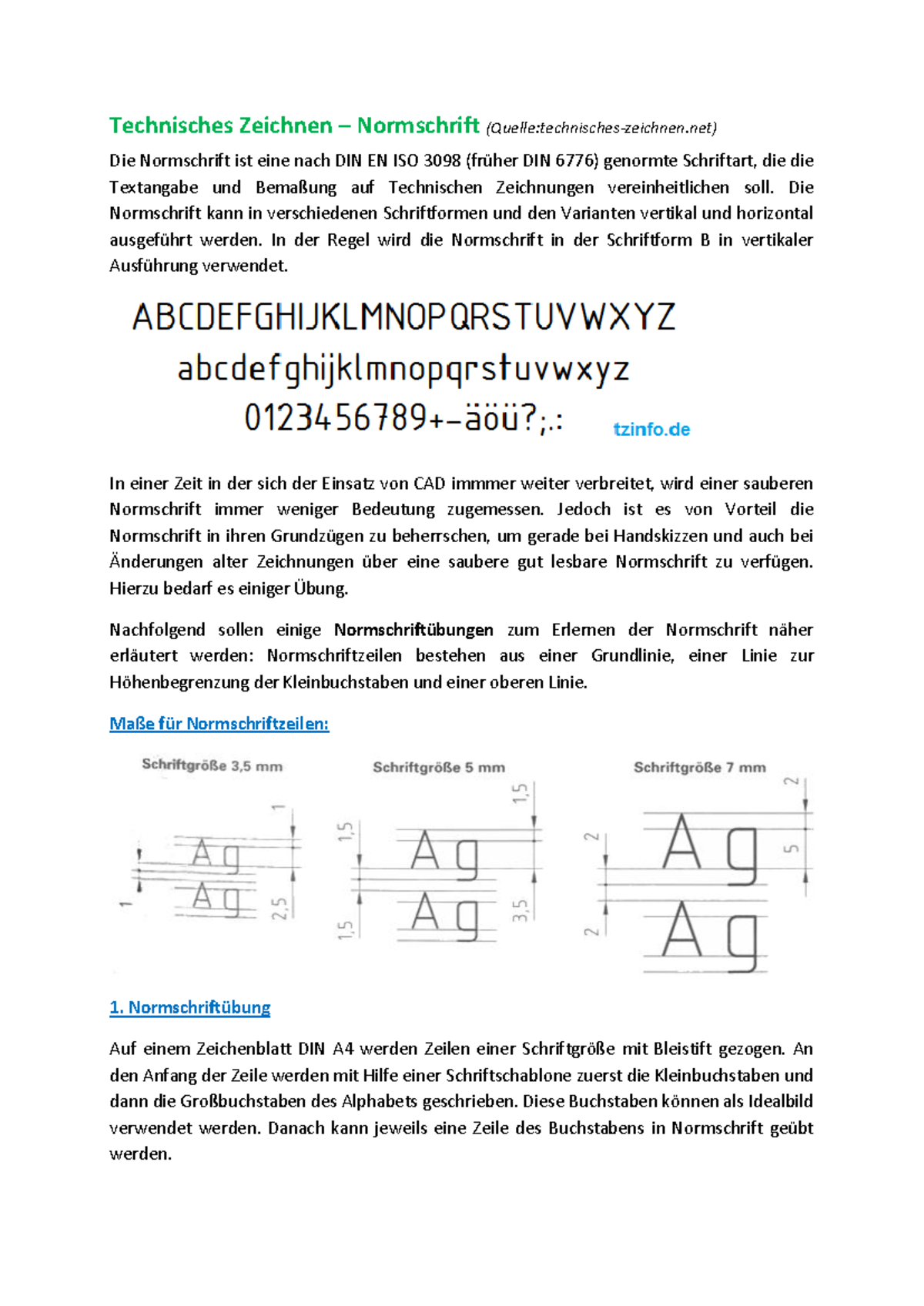 Normschrift Übungen und Zusammenfassung nach DIN EN ISO 3098 - Studocu