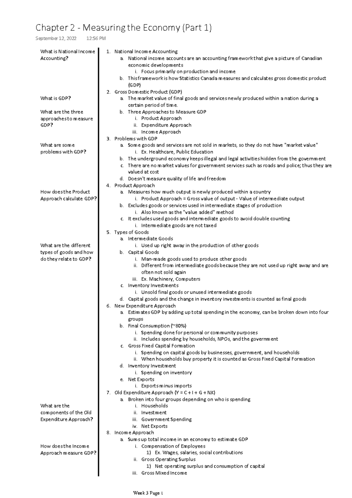Chapter 2 - Measuring the Economy (Part 1) [ ECON 282 ] - National ...