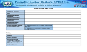 PJCI Intervention Plan Quarter 1 Aries - Republic of the Philippines ...