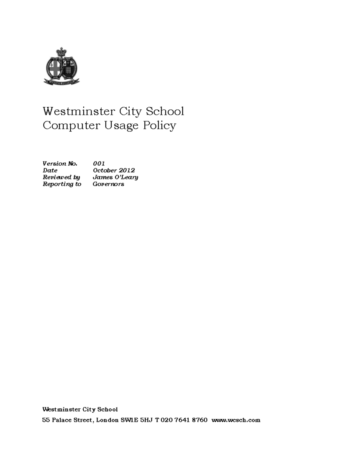 Acceptable Use Policy JO 22 - Westminster City School Computer Usage ...