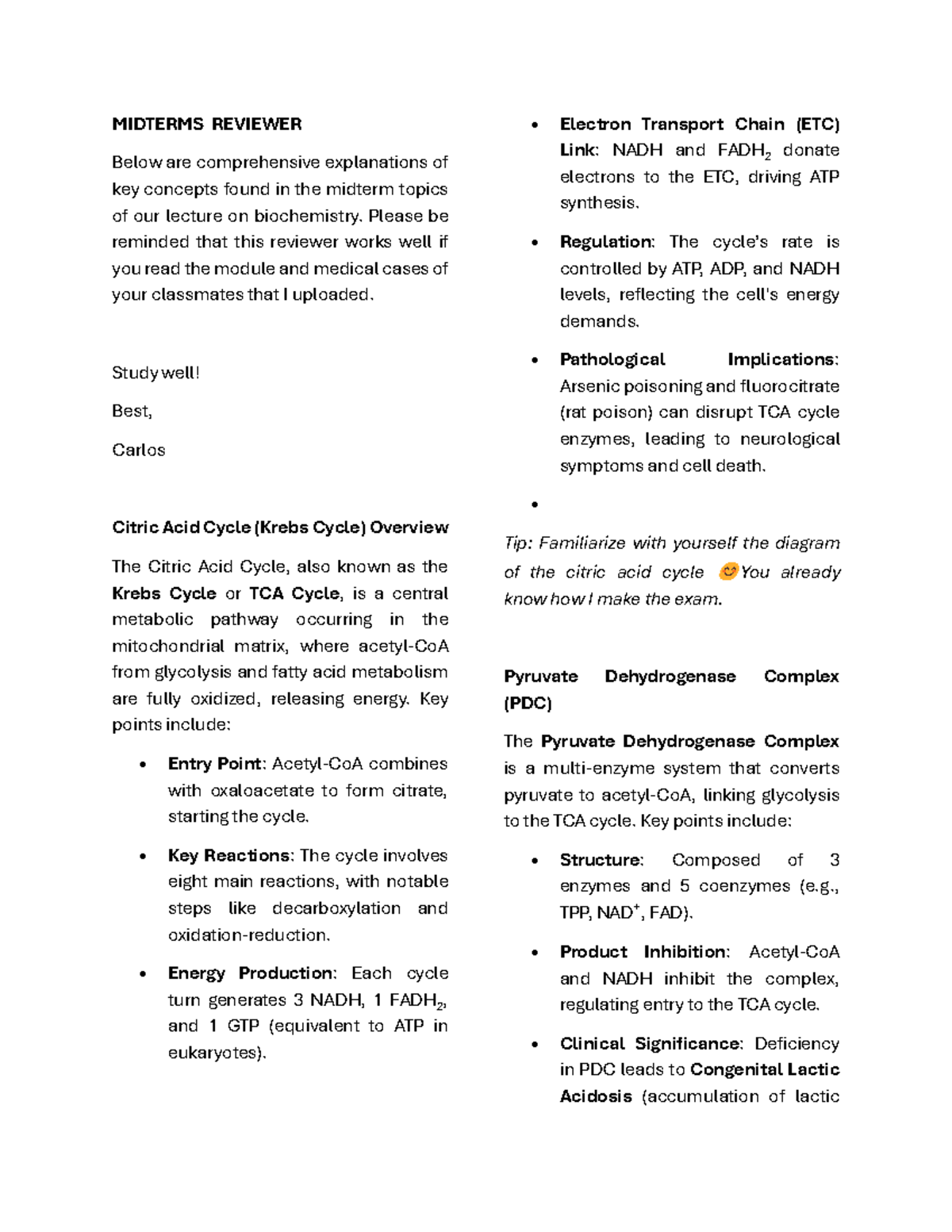 Biochem Midterms Study Guide: Key Concepts & Explanations - Studocu