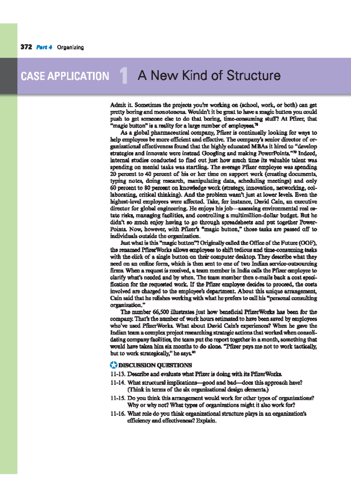 Inbound 491 Organizational Structure Case Study: Pfizer Works Analysis ...