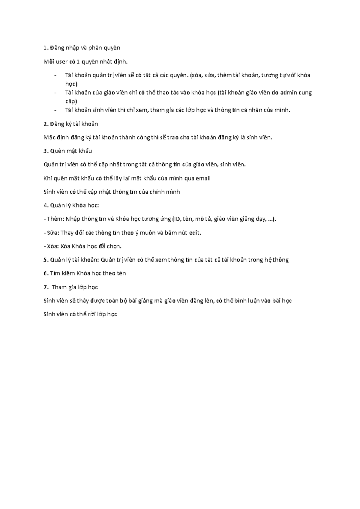 Yêu-cầu - tuyệt vời - Đăng nh p và phân quyềềnậ Mỗỗi user có 1 quyềền ...