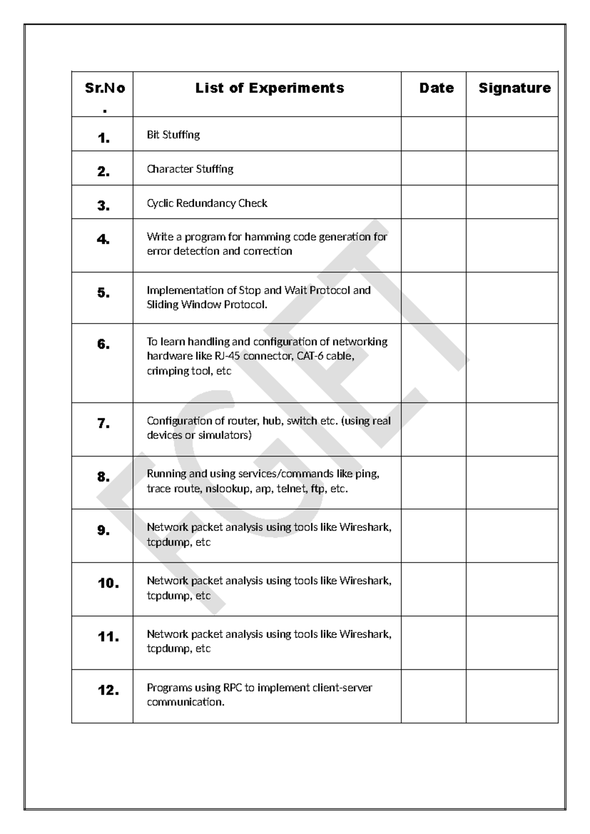 Computer Networks LAB FILE BCS 653 Complete FILE ALL - Sr . List of ...