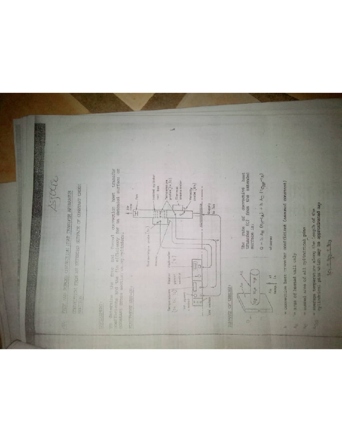 Laboratory report - AJOGE PREP AND FORCED CONVECTION HEAT TRANSFER ...