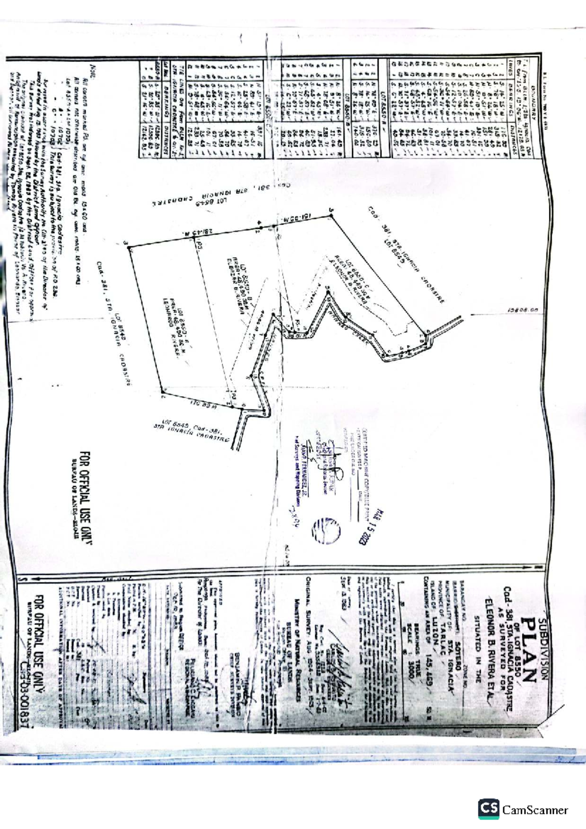 Tarlac Subdivided Lot Plan: Bearings and Distances Details - Studocu