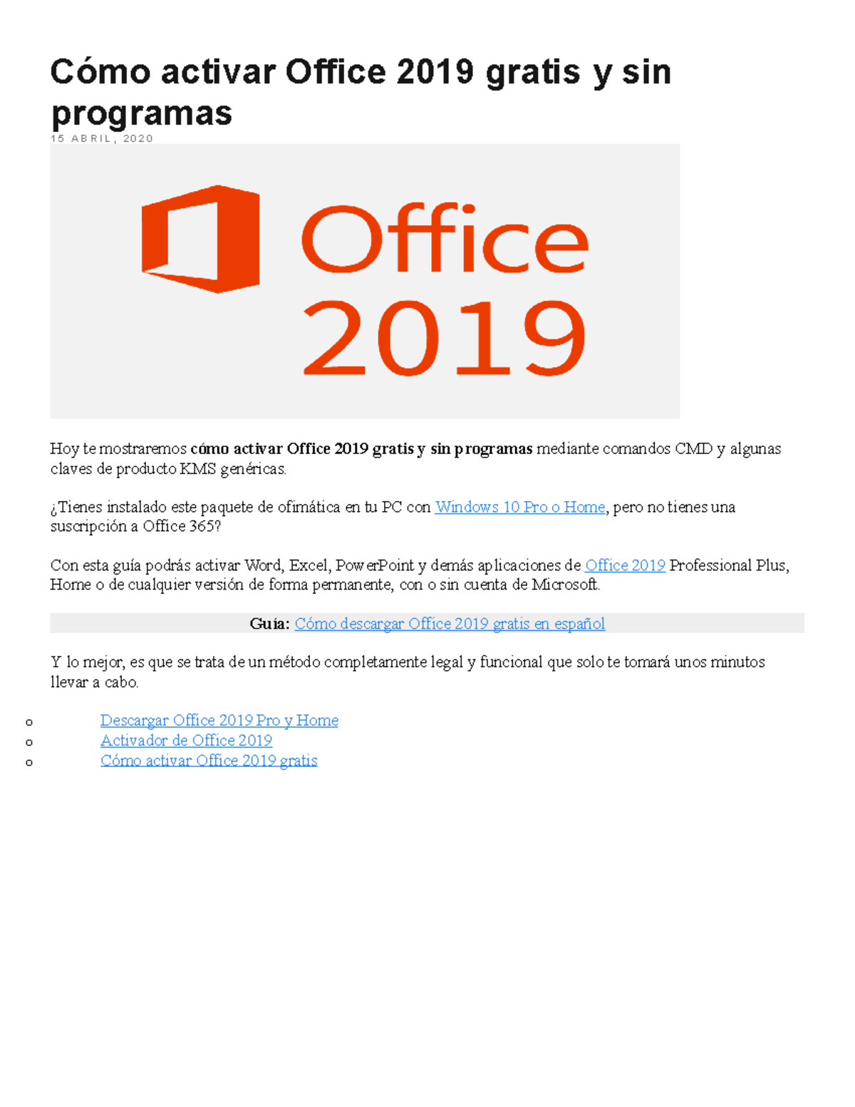 Descargar Y Instalar Activar Microsoft Office 2019 Cambiar De Office