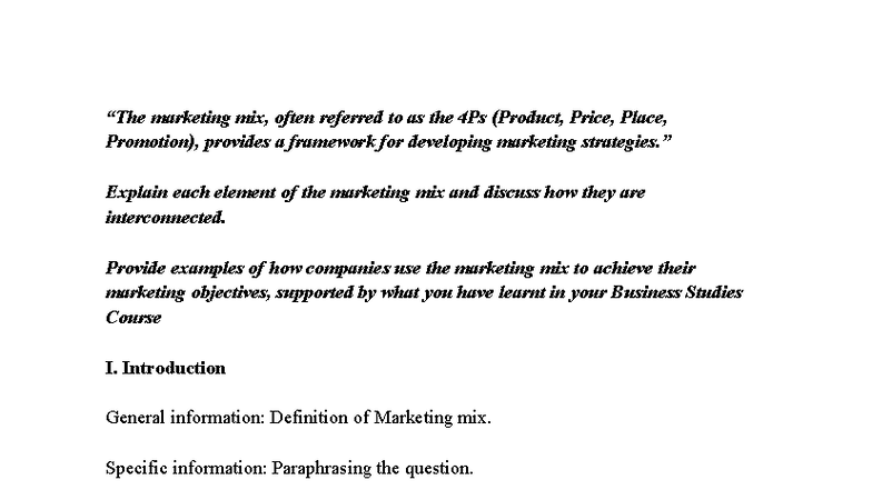 Marketing Mix Analysis: Understanding the 4Ps in Business Studies EPS1 ...