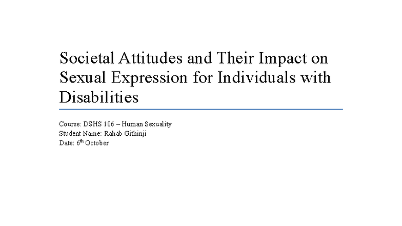 Societal Attitudes on Sexual Expression for Individuals with ...