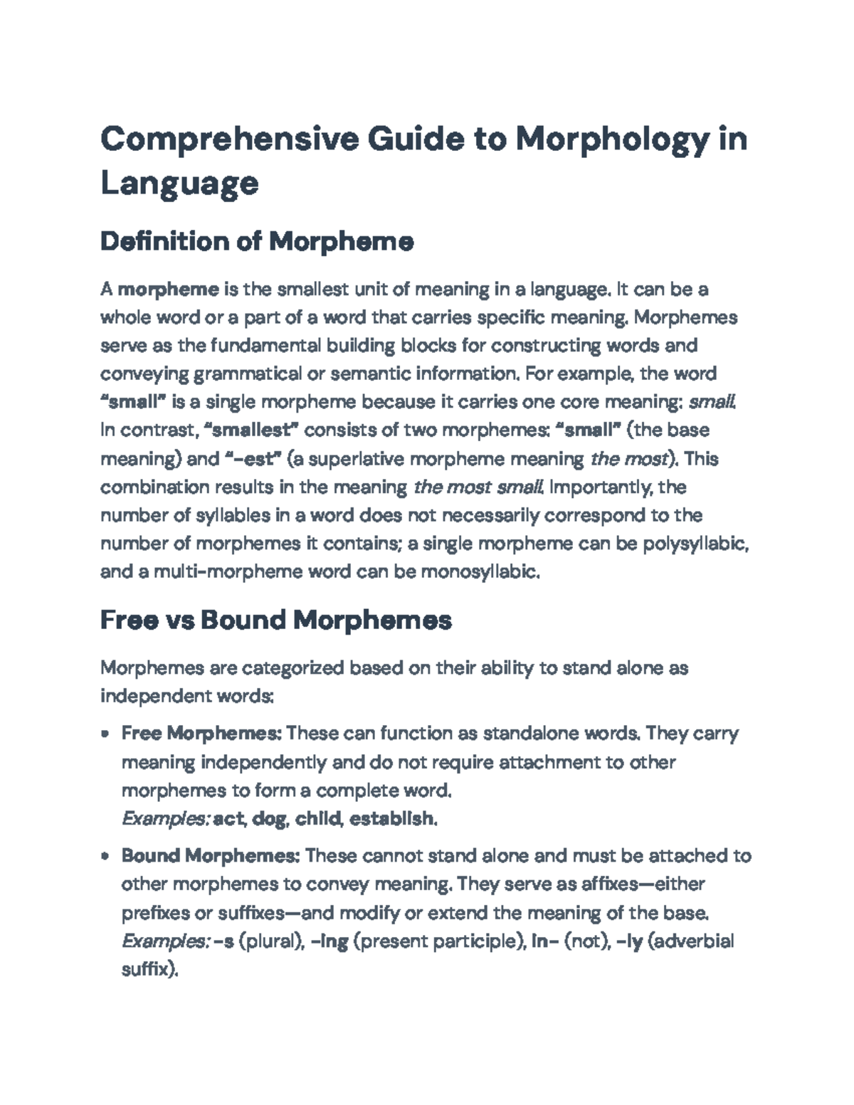 Comprehensive Guide to Morphology (LING101): Understanding Word Structures - Studocu