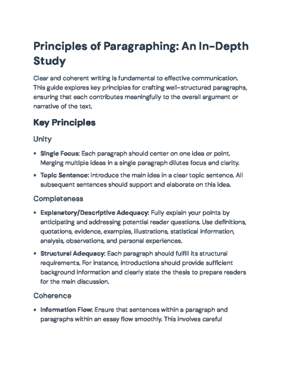 Principles of Effective Paragraphing: A Comprehensive Guide ...
