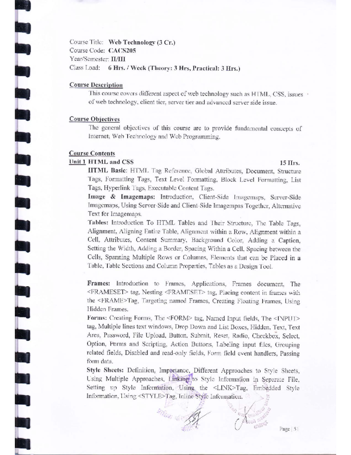 BCA Web Technology Syllabus for IT College, Nepal - Studocu
