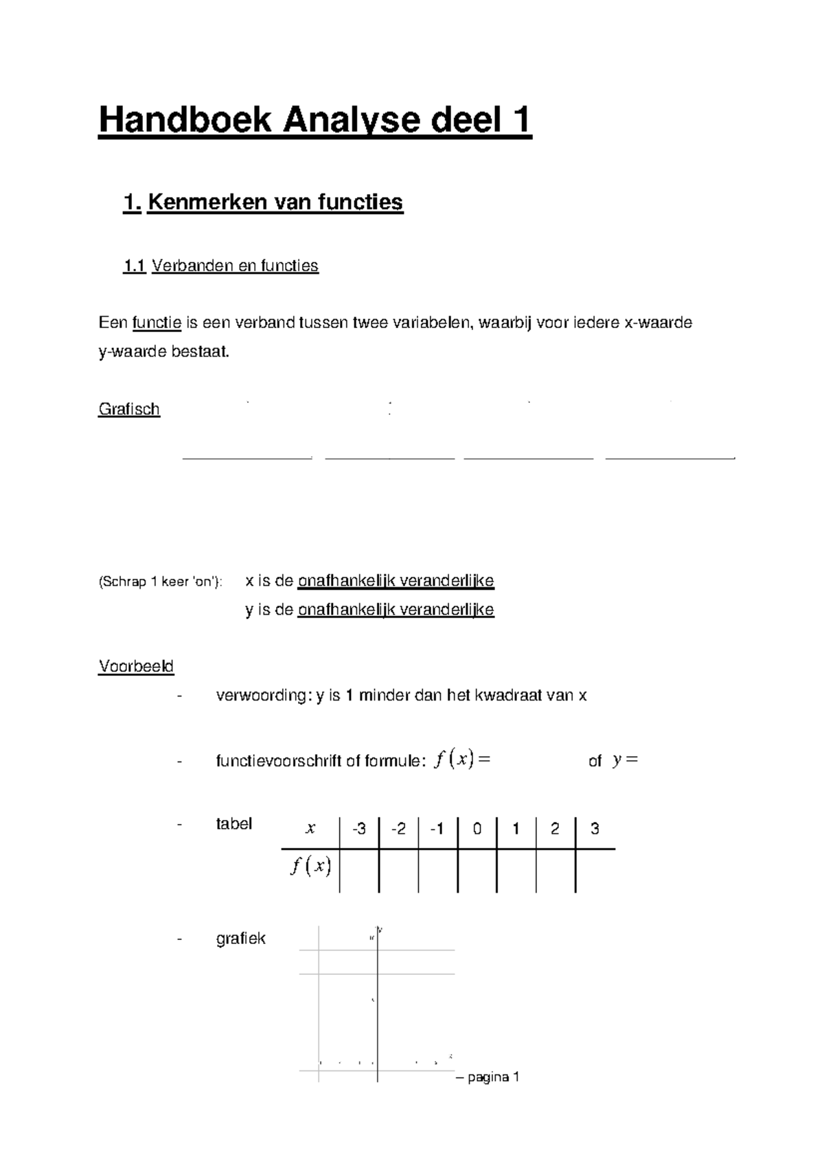 Kenmerken van Functies - Wiskunde Handboek Deel 1 - Studocu