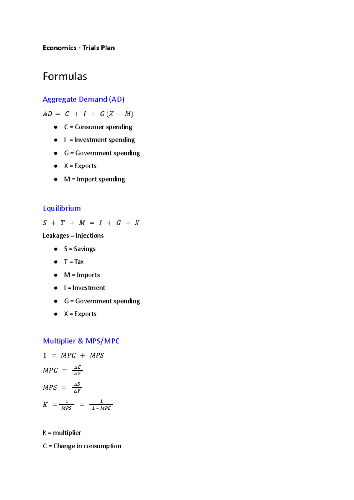 Economics 101: Comprehensive Overview of Key Concepts and Formulas ...