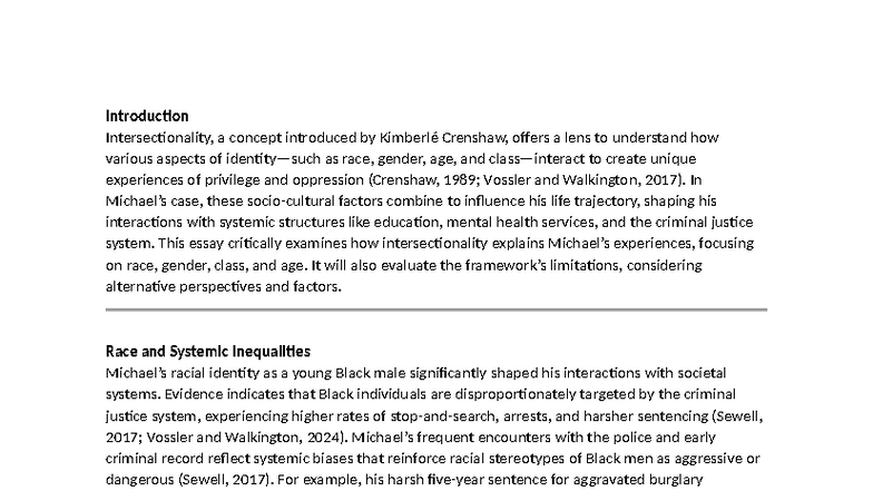 Intersectionality and Systemic Inequalities: TMA 02 DD310 First Draft ...