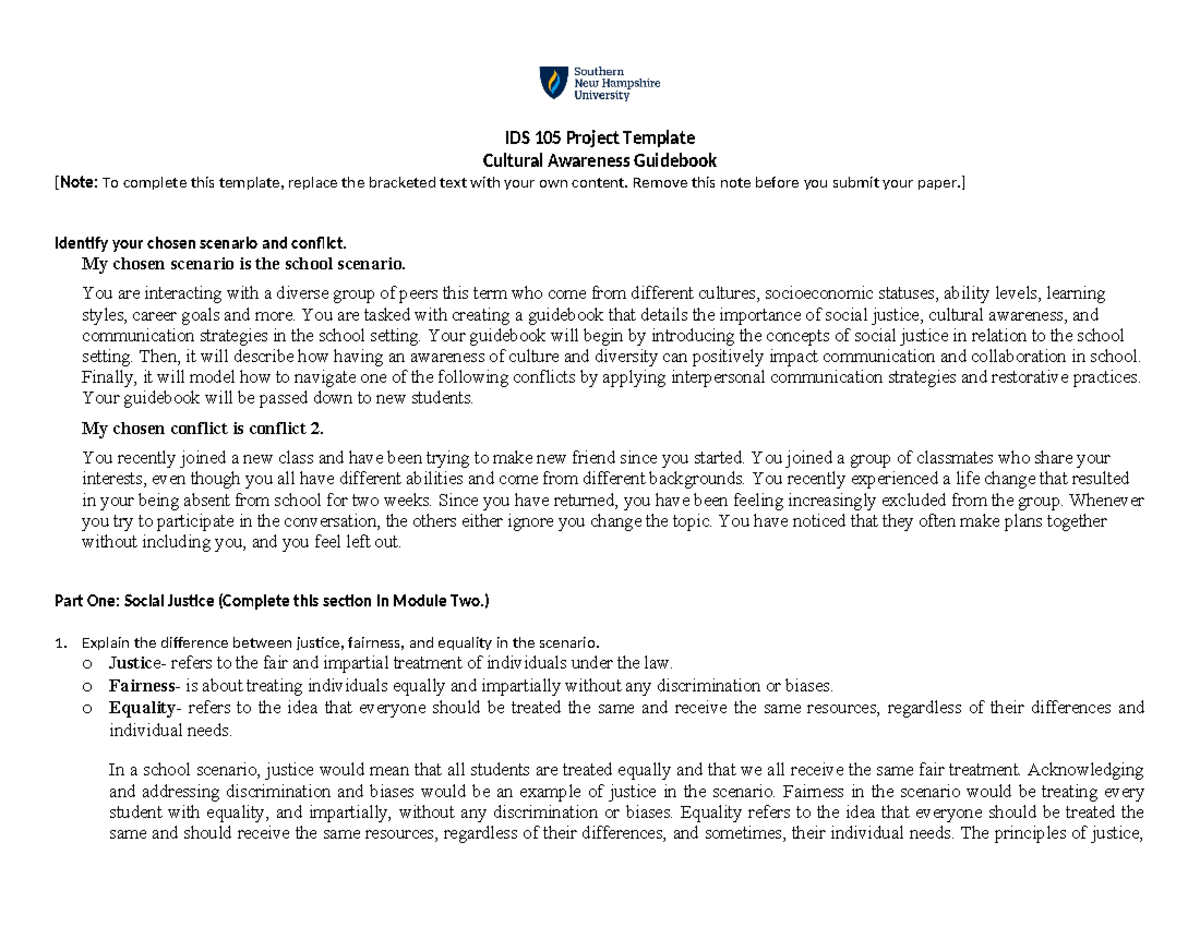 IDS 105 Project Template - Cultural Awareness Guidebook (Final Project ...