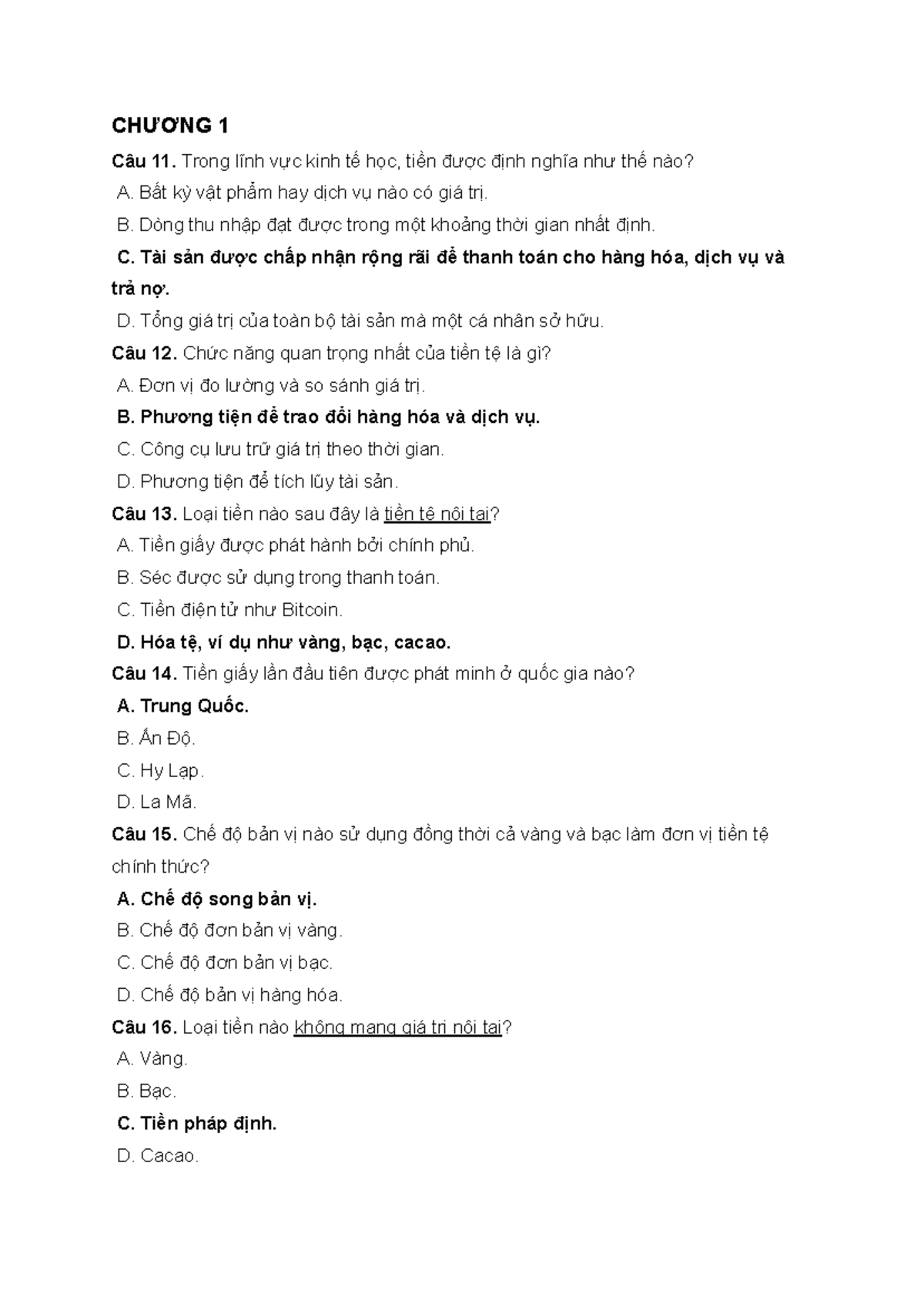 Trắc Nghiệm Công Nghệ Tài Chính - Giáo Trình HUB - Studocu