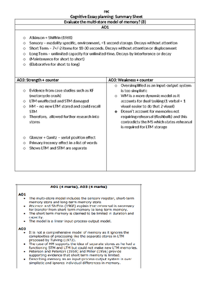 [Solved] AQA a level psychology compare the MSM and WMM for 16 marks ...