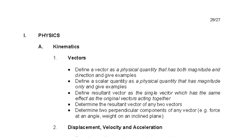 IEB Physics Grade 12: Comprehensive Kinematics and Dynamics Overview - Studocu