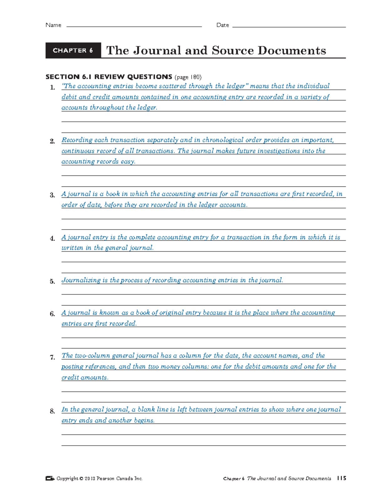 Accounting 1 CH6 Review Questions & Exercises Answers - Studocu