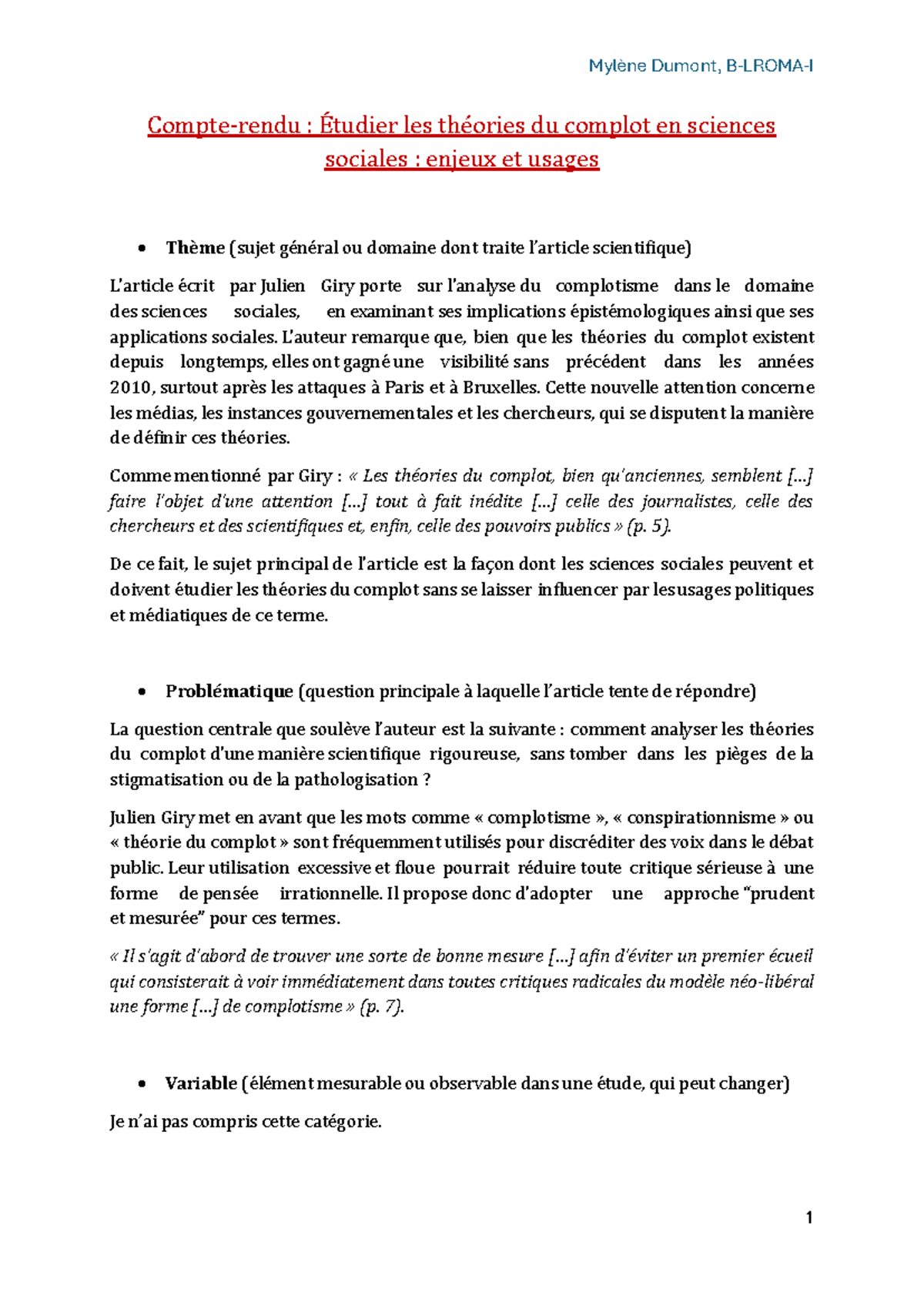 TP1 - Critique des Sources : Analyse des Théories du Complot en ...