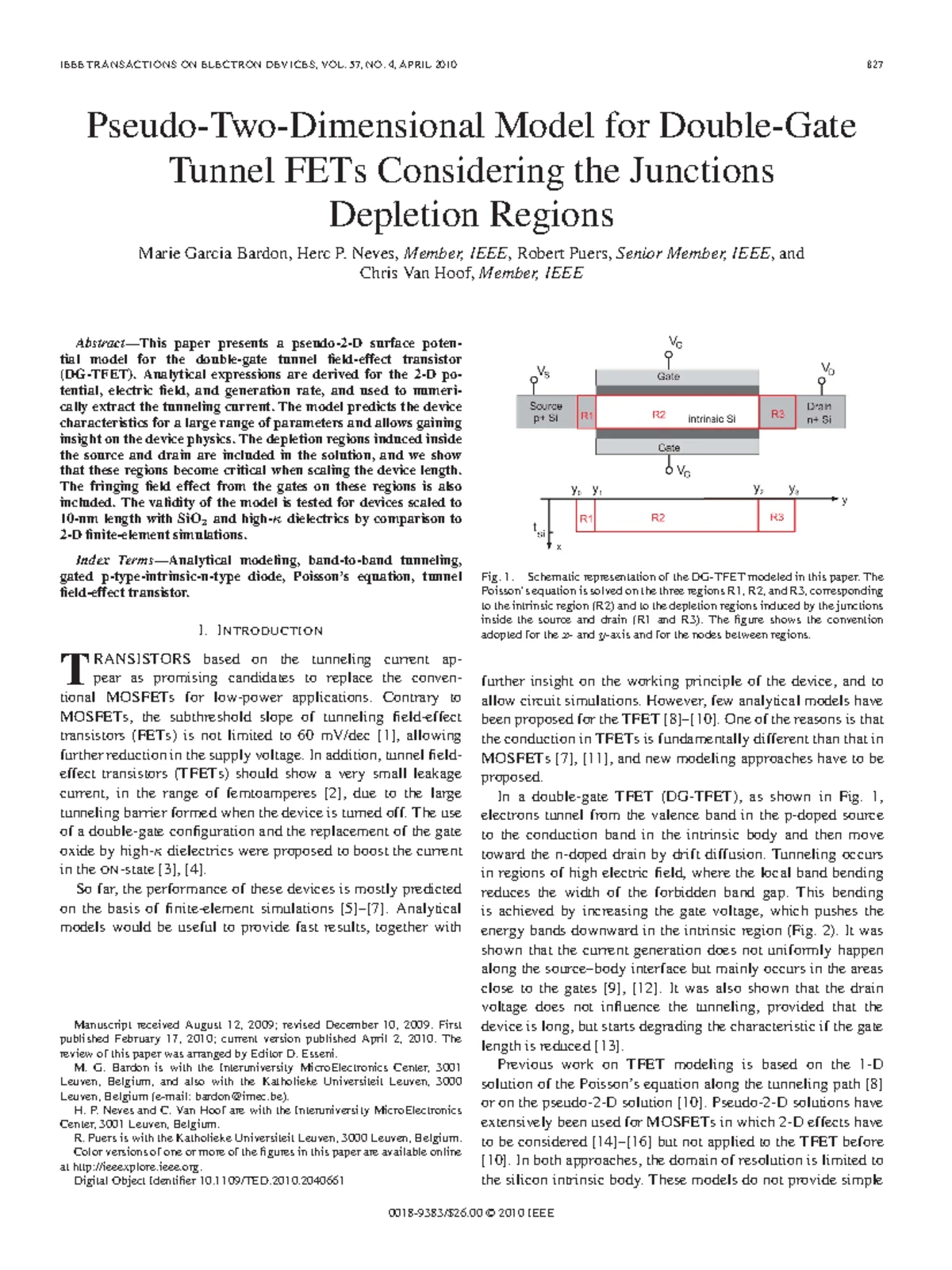 CNF1 - Simulation Study on Junctionless Double Gate TFET - Studocu