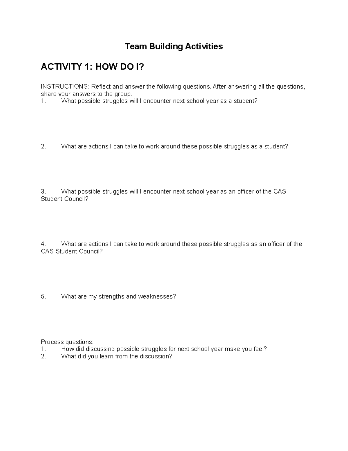 Teambuilding Module: Activities for School Year Success Strategies ...