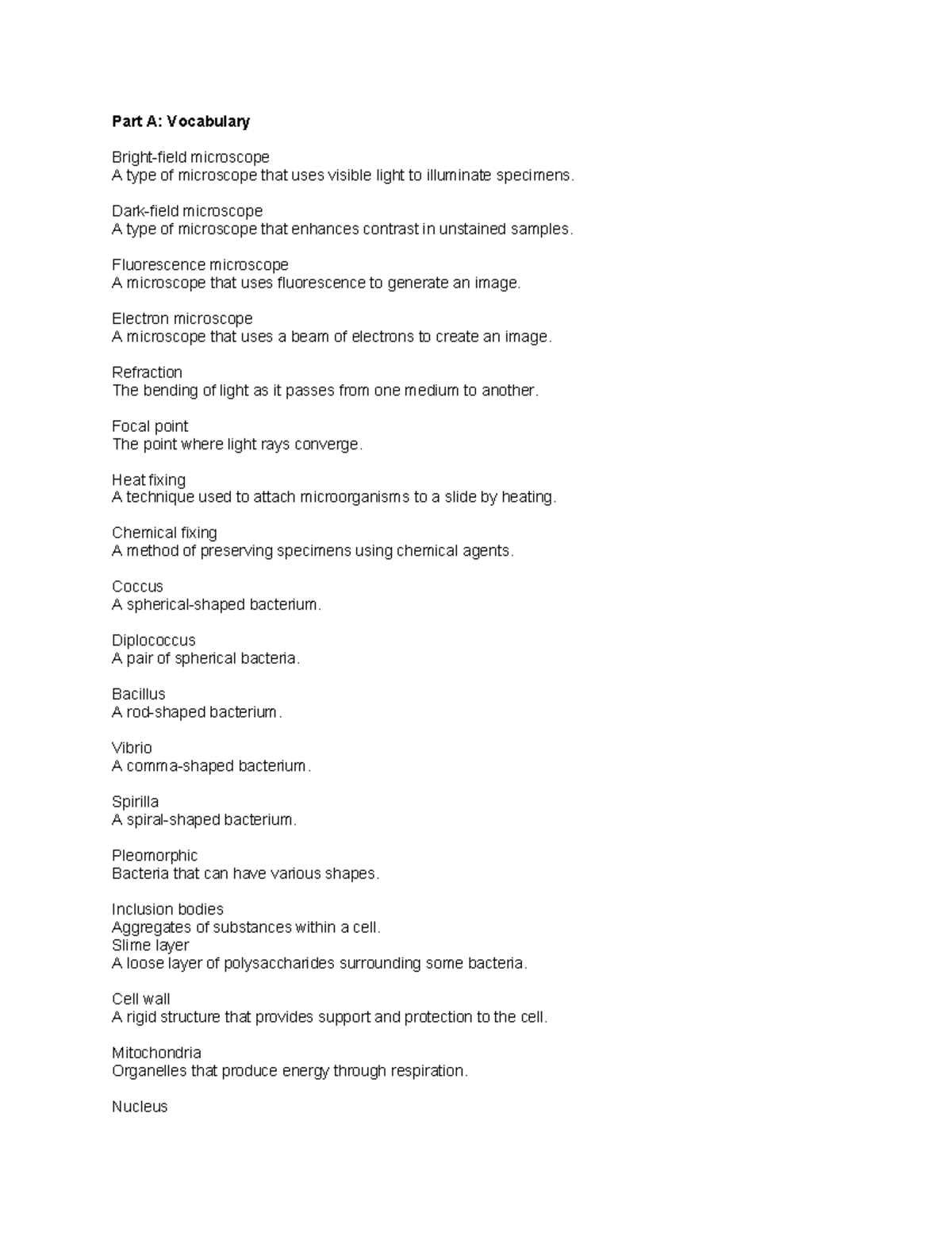 Microbiology Final Exam Study Guide (Course Code: BIO 101) - Studocu