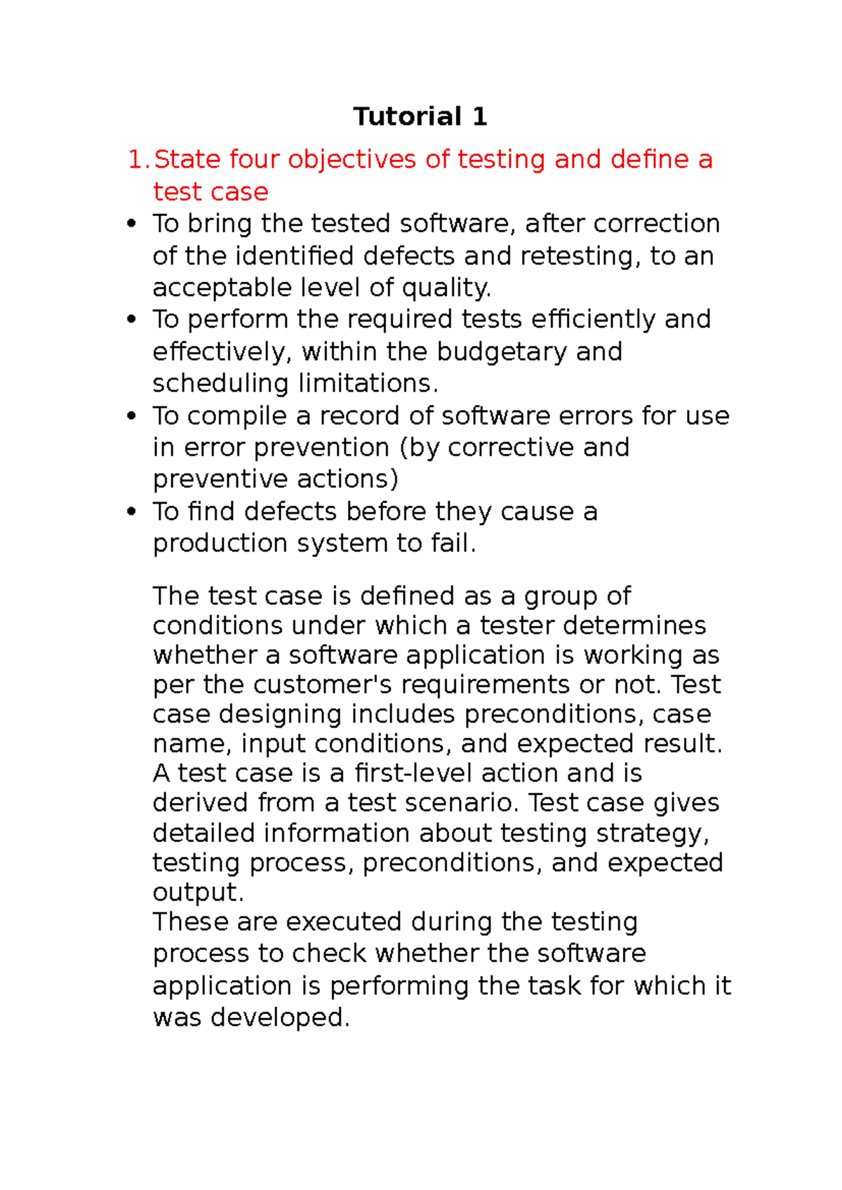 Module 1 Tutorials - Software Testing Overview and Test Case Design ...