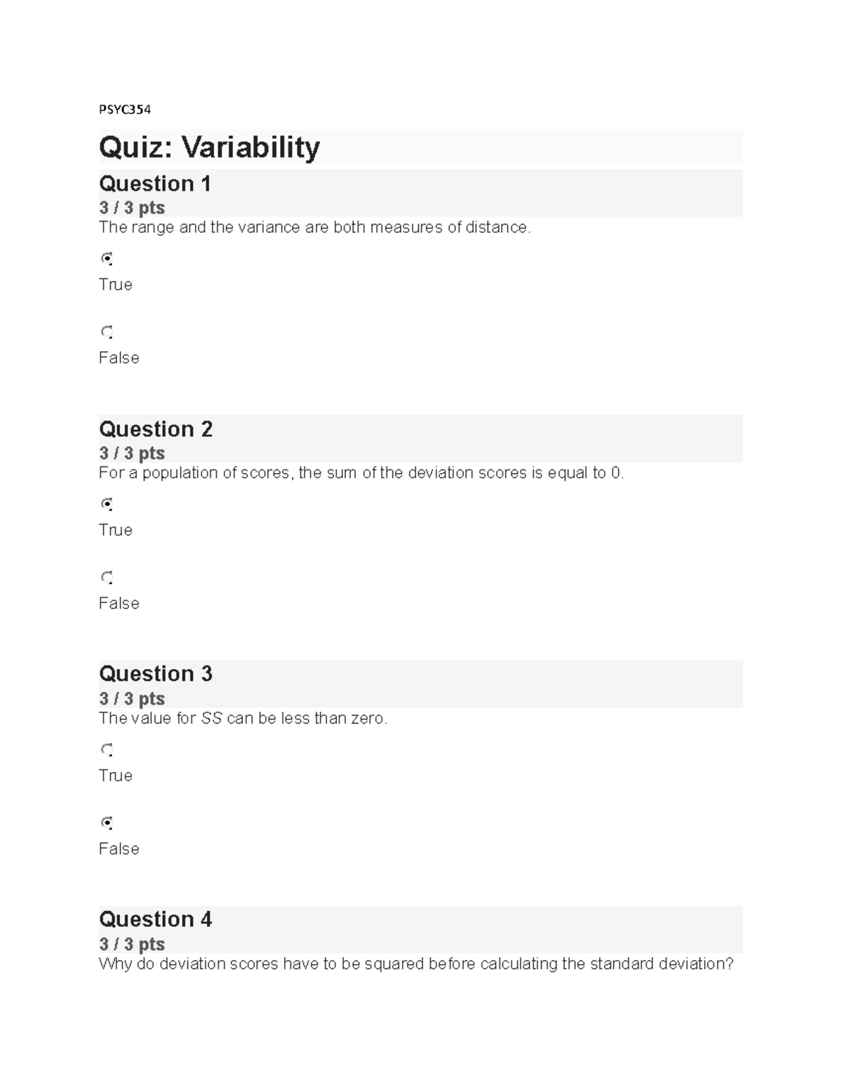PSYC354 Quiz 3 - Understanding Variability in Statistics - Studocu