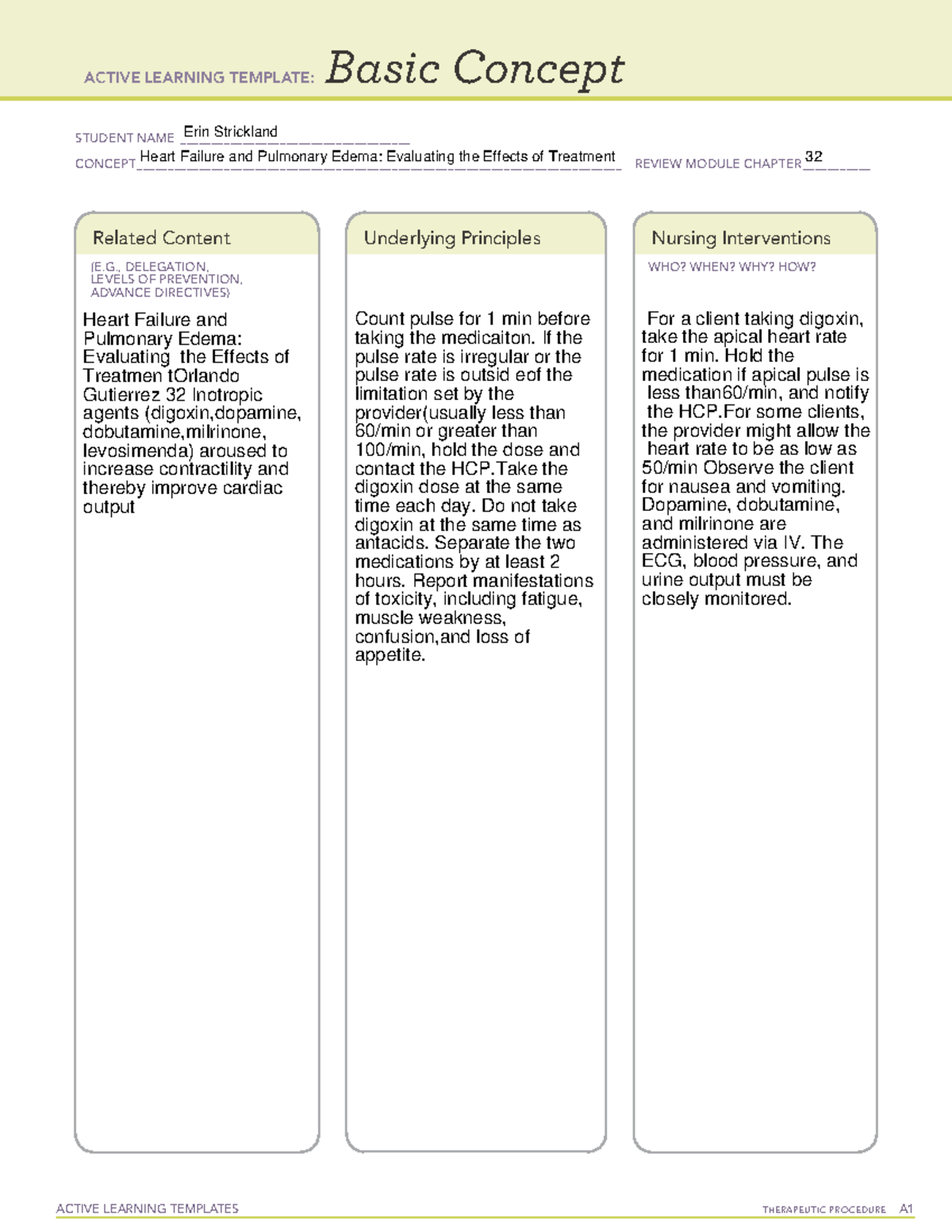 ACTIVE LEARNING TEMPLATE: Heart Failure & Pulmonary Edema Evaluation ...