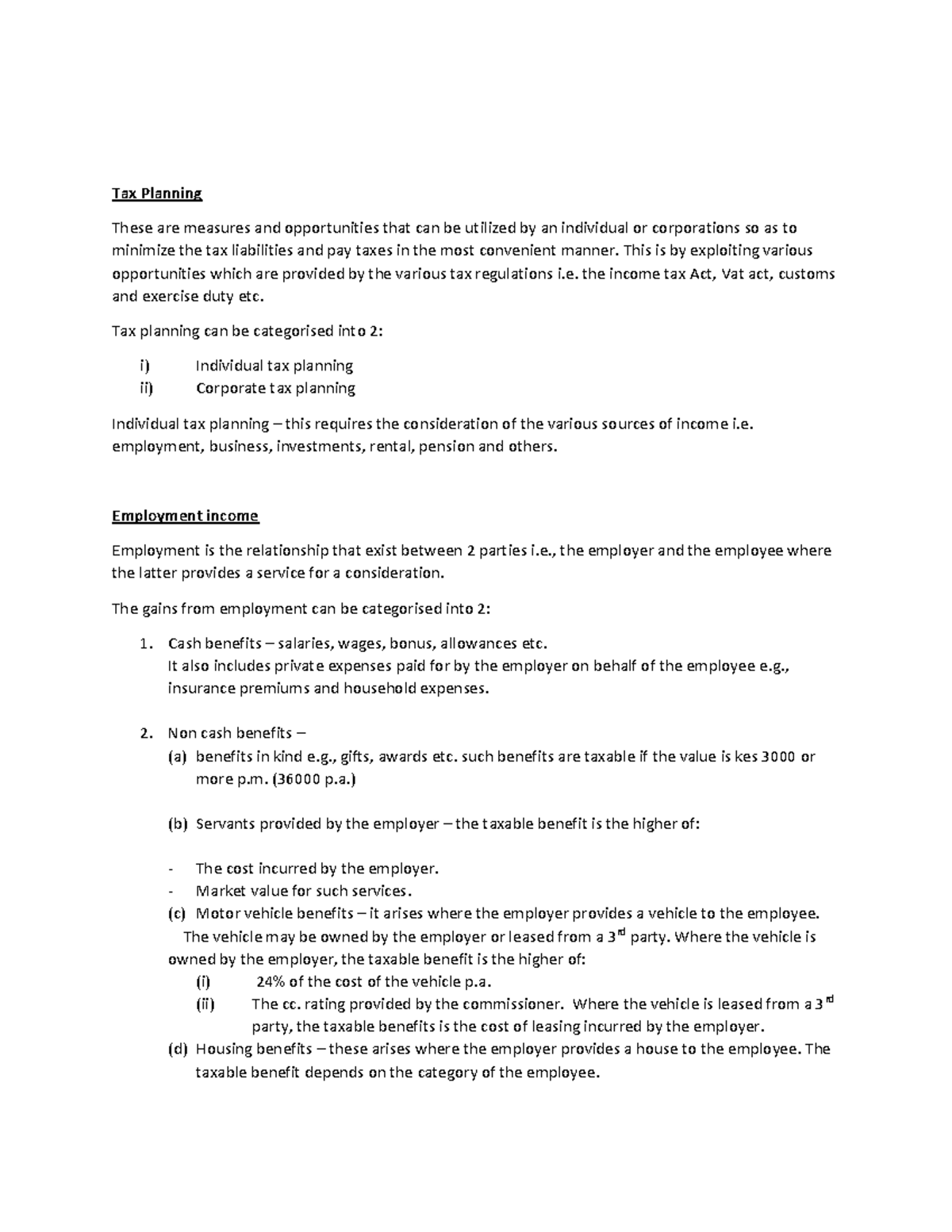 TAX Planning: Strategies for Individuals & Corporations - Studocu