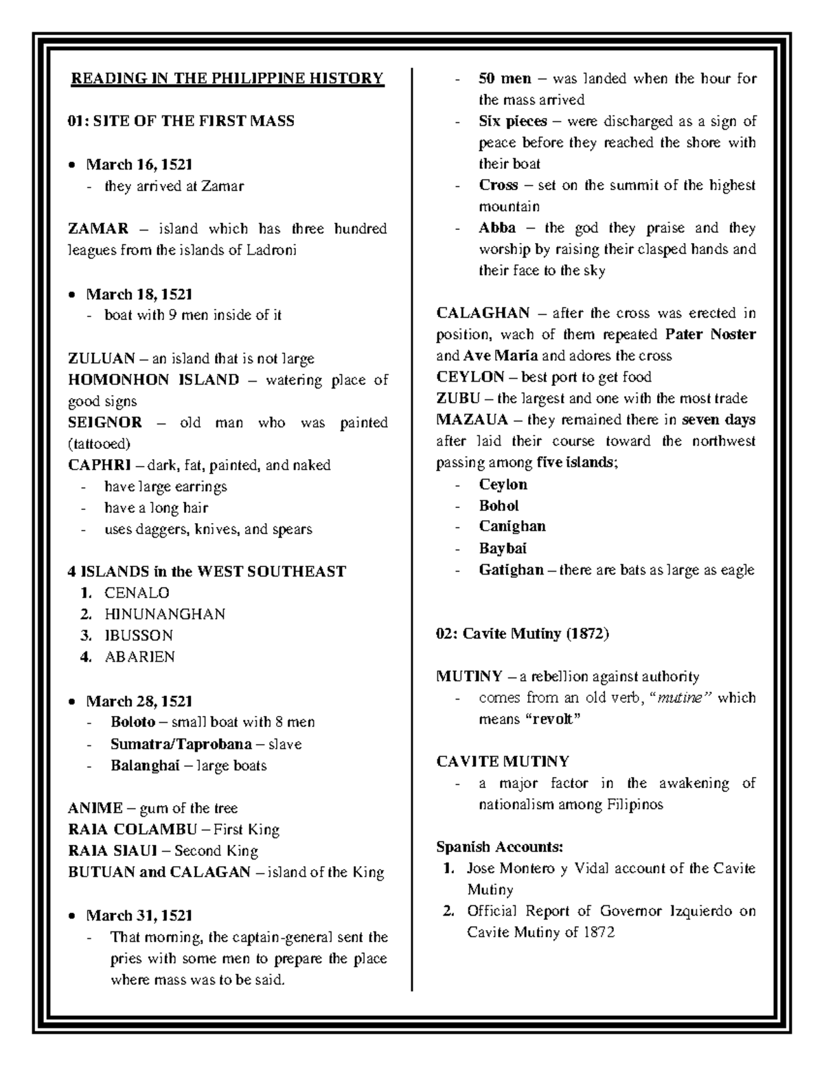 Readings in Philippine History - Reviewer - READING IN THE PHILIPPINE ...