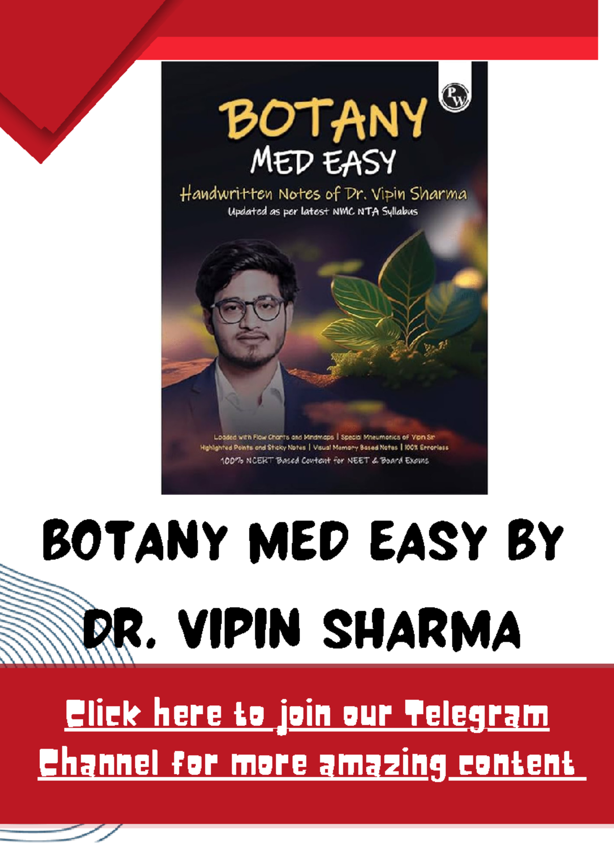 Botany Med Easy by Vipin Sir - Biology Class 12 - BOTANY MED EASY BY DR. VIPIN SHARMA Click here ...