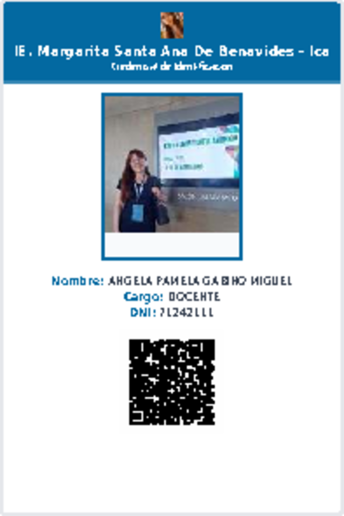 Fotocheck 71242111 - ddddddddddddd - Cardiologia - IE. Margarita Santa ...